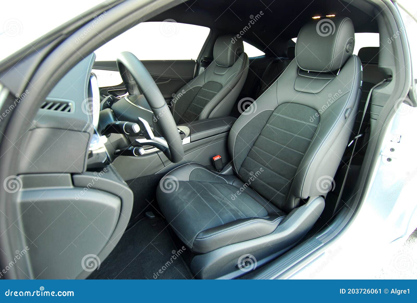 Front Seats of a Modern Passenger Car Stock Image - Image of safety ...