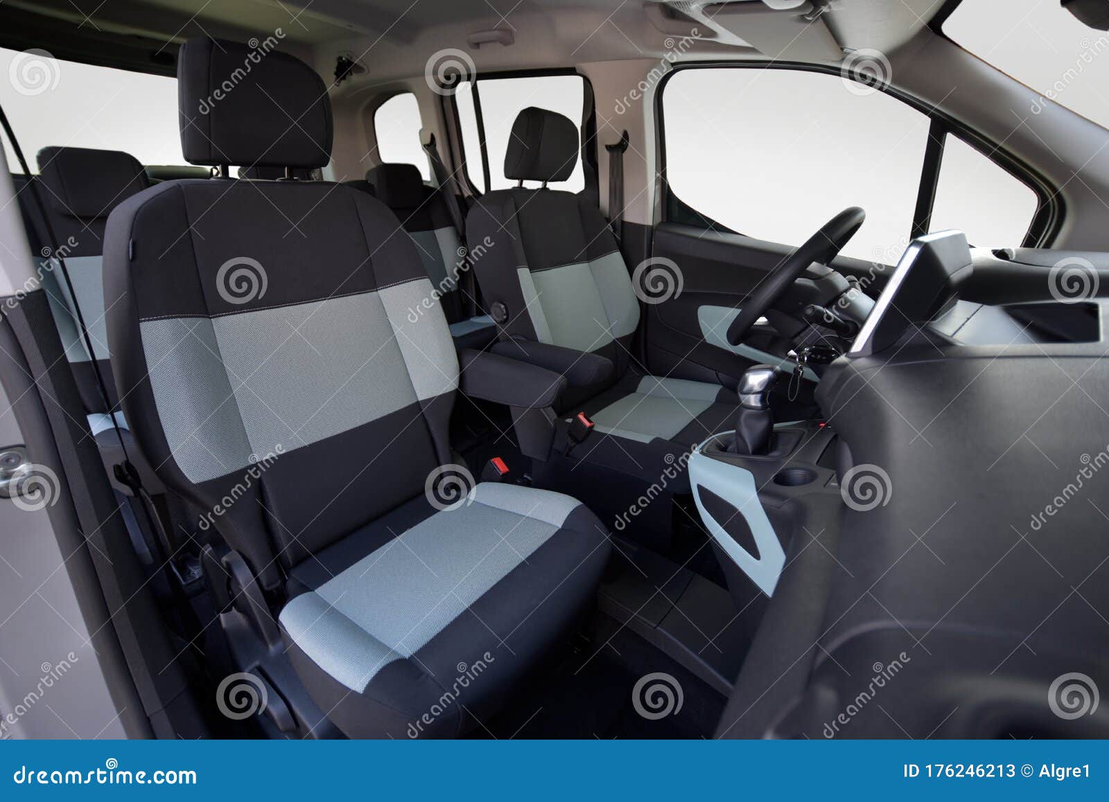 Front Seats in a Modern Passenger Van Stock Image - Image of inside ...
