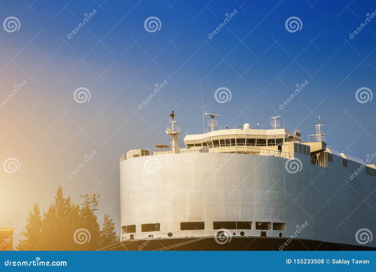 Front Ship Moored Alongside Stock Photo - Image of commercial, blue ...