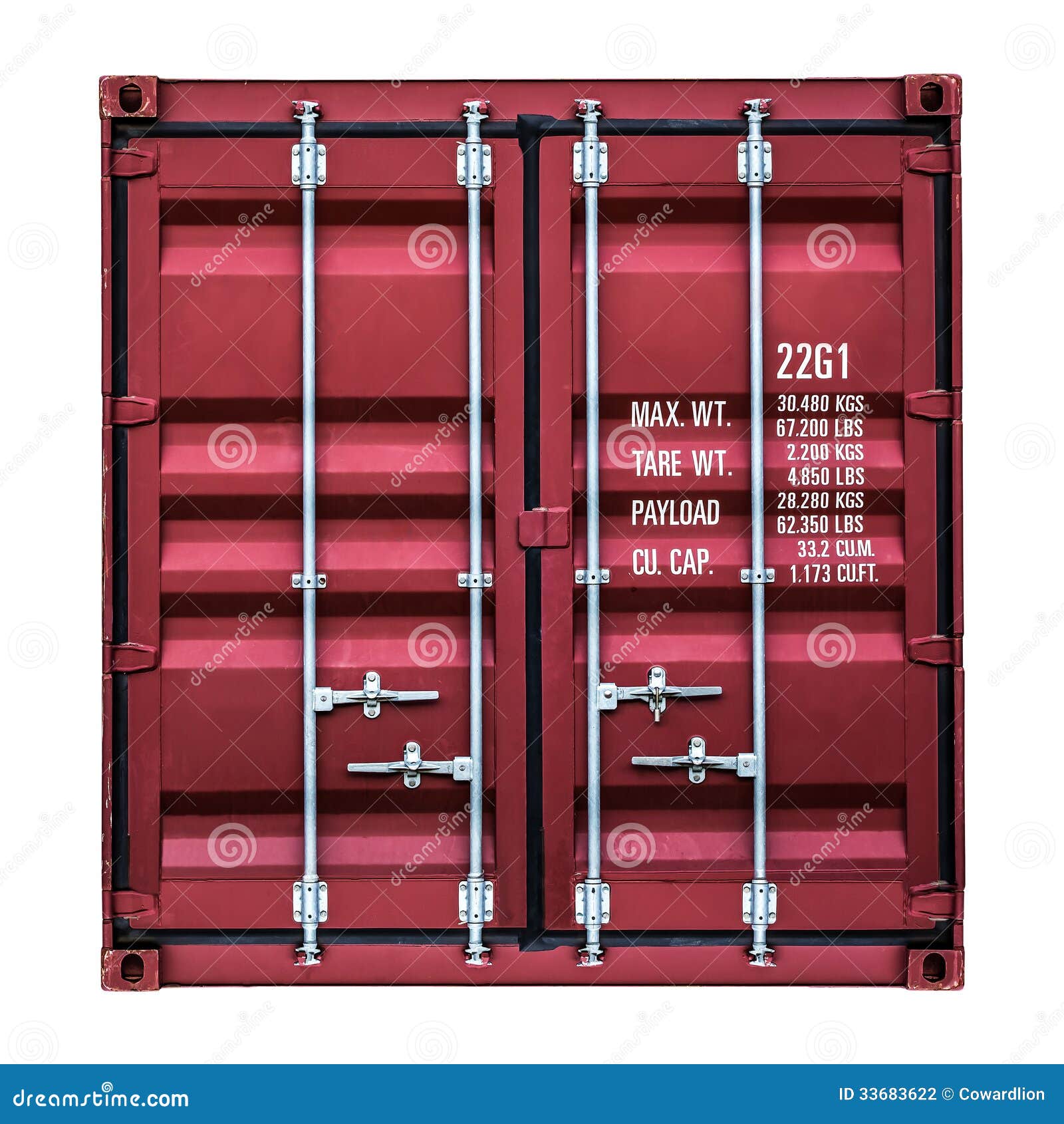 Front Side of a Container Box on White Stock Photo - Image of freight ...