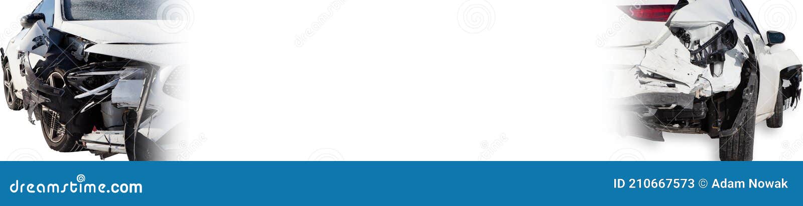 Front Side of Crashed Car from Accident - Banner Stock Image - Image of ...
