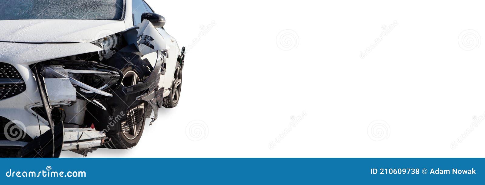Front Side of Crashed Car from Accident - Banner Stock Photo - Image of ...