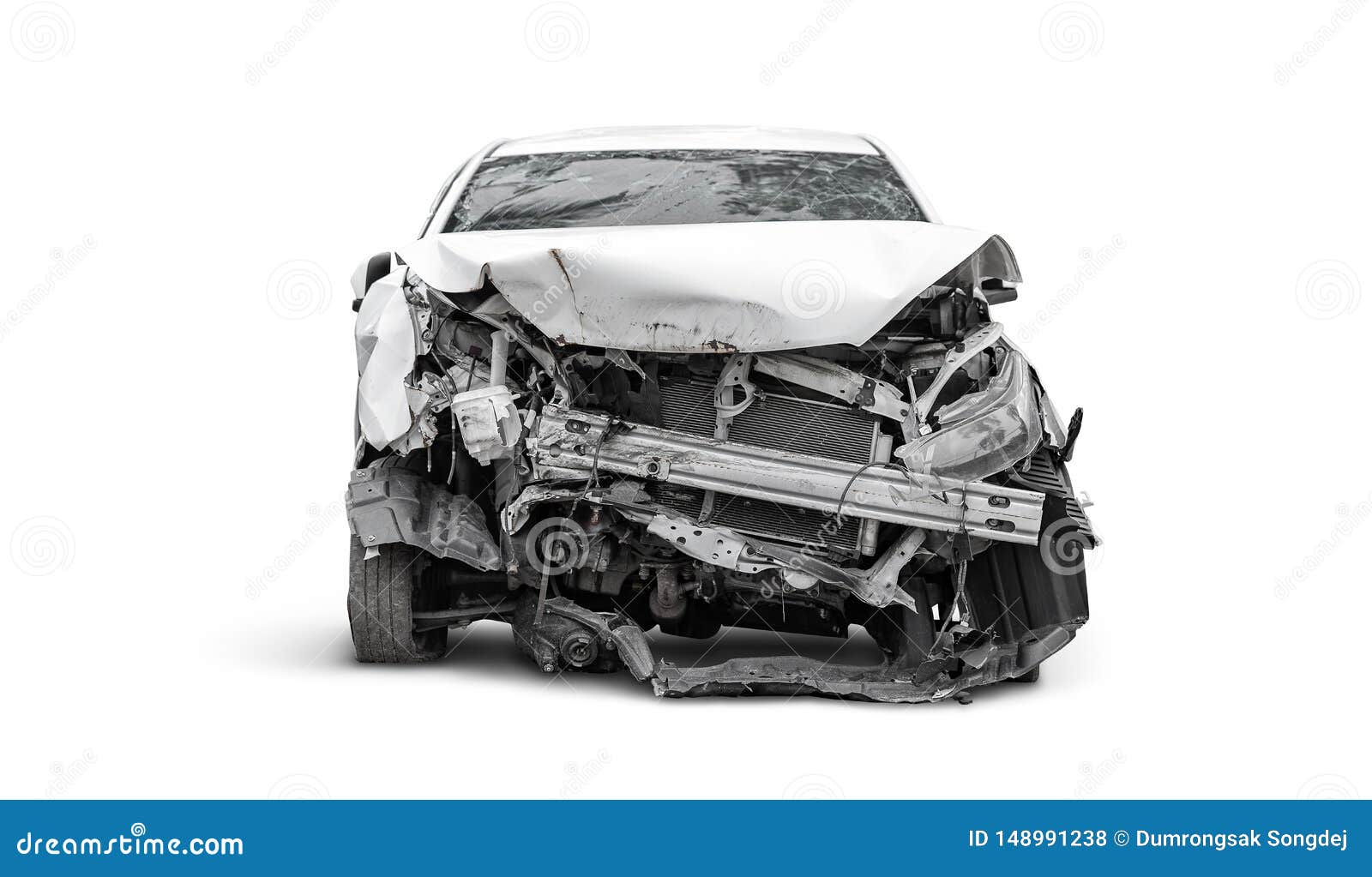 Front Side of Crashed Car from Accident Stock Photo - Image of carcass ...