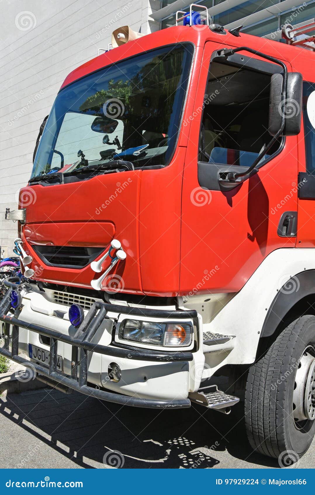 Front side of a firetruck stock photo. Image of mirror - 97929224