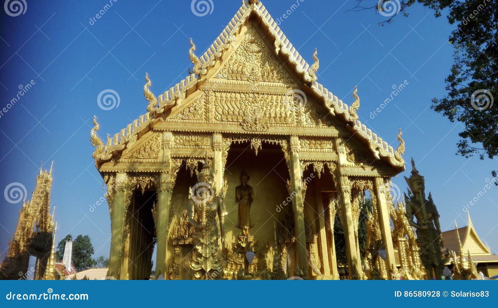 Front side of gold temple stock photo. Image of thai - 86580928