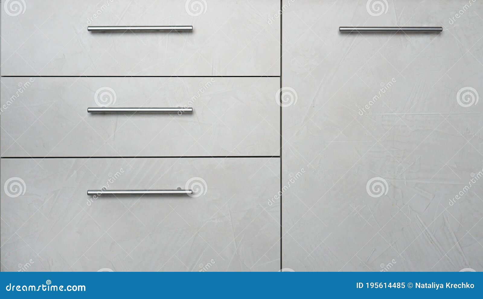 Front Side of Kitchen Cabinet with Drawers Stock Image - Image of ...
