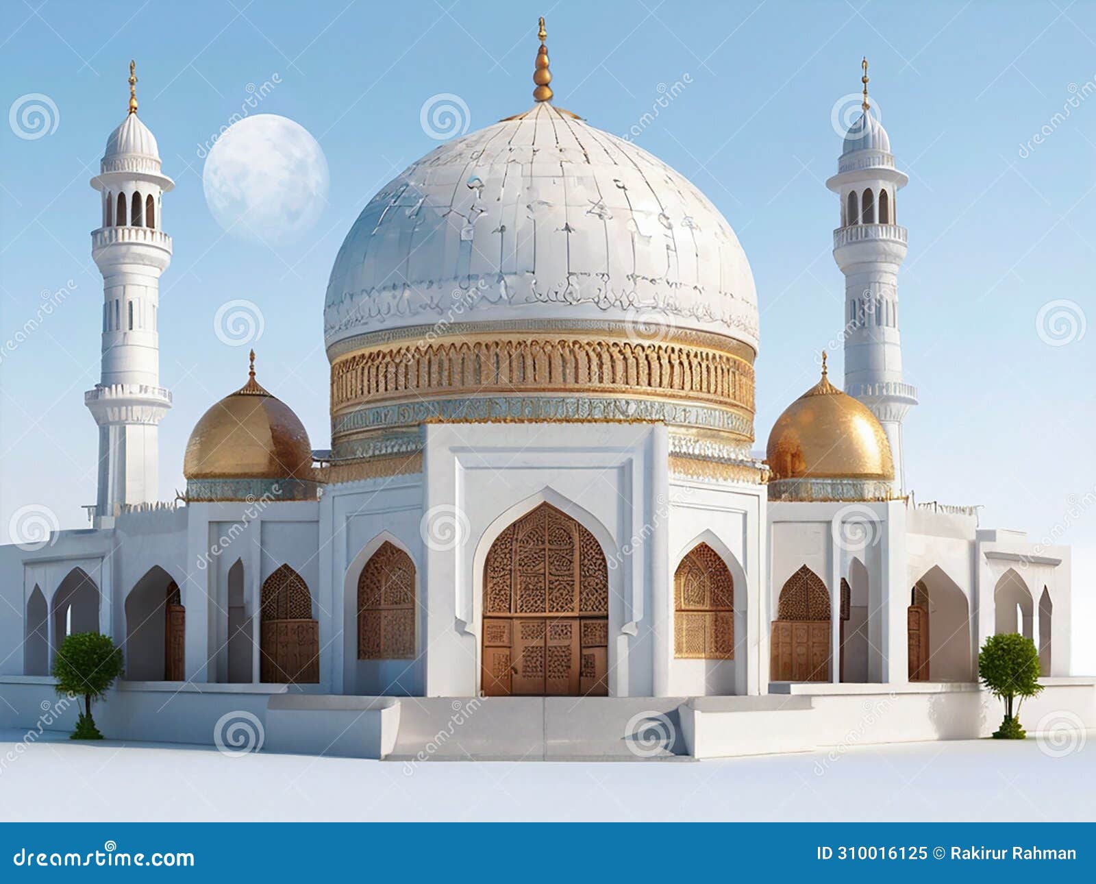 The Front Side of the Mosque, Ai Generator Stock Illustration ...