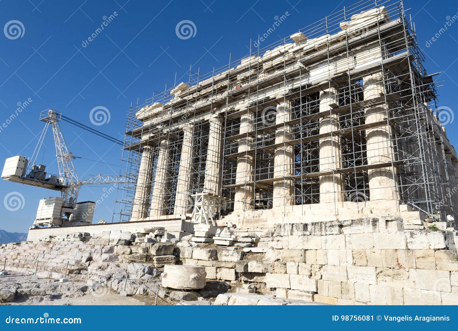 Front side of parthenon stock image. Image of ancient - 98756081