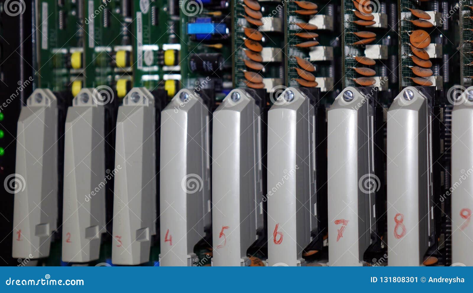 Front Side of the Server. Data Center. Stock Image - Image of line ...