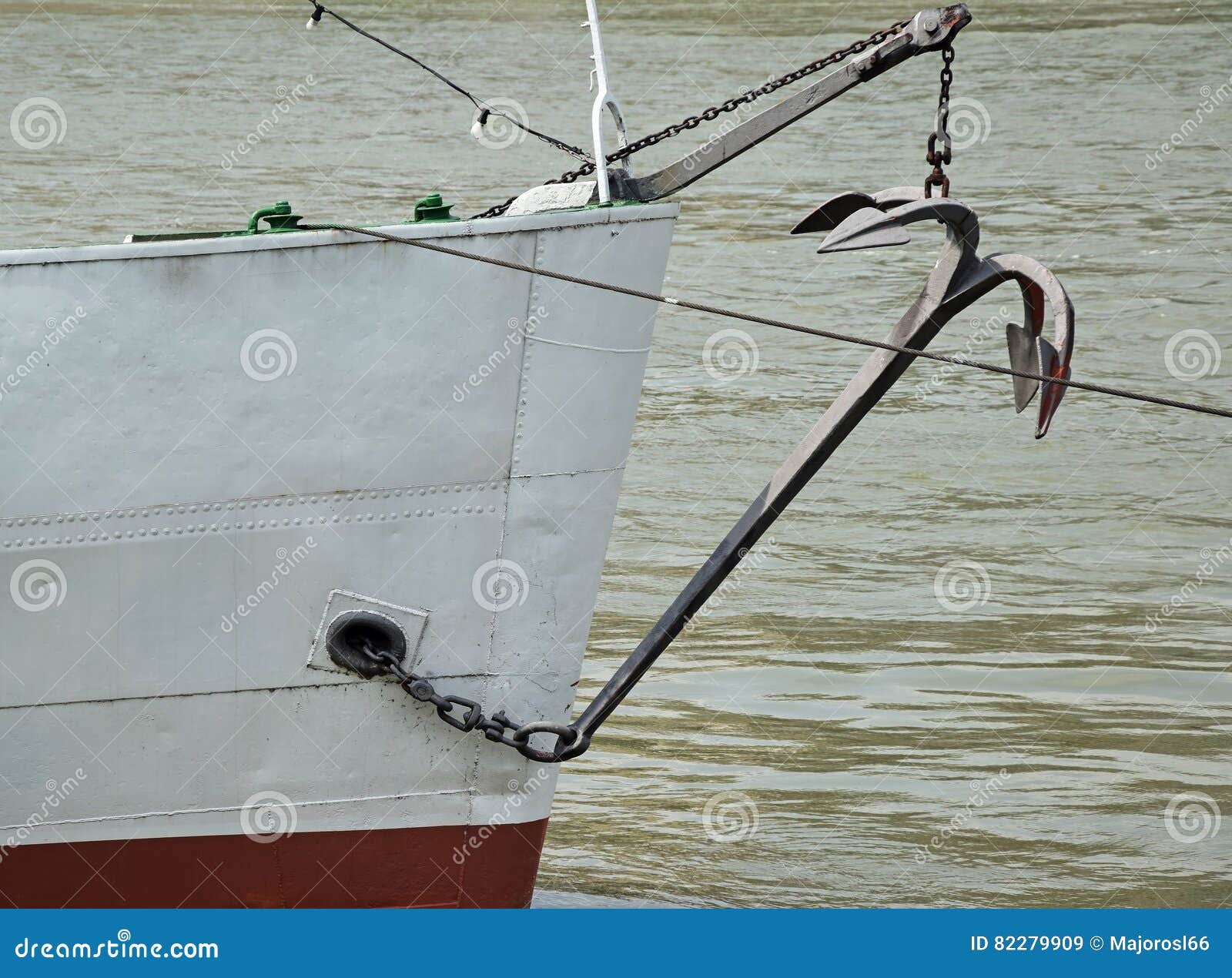 Front Side of a Ship with Anchor Stock Image - Image of focus, water ...