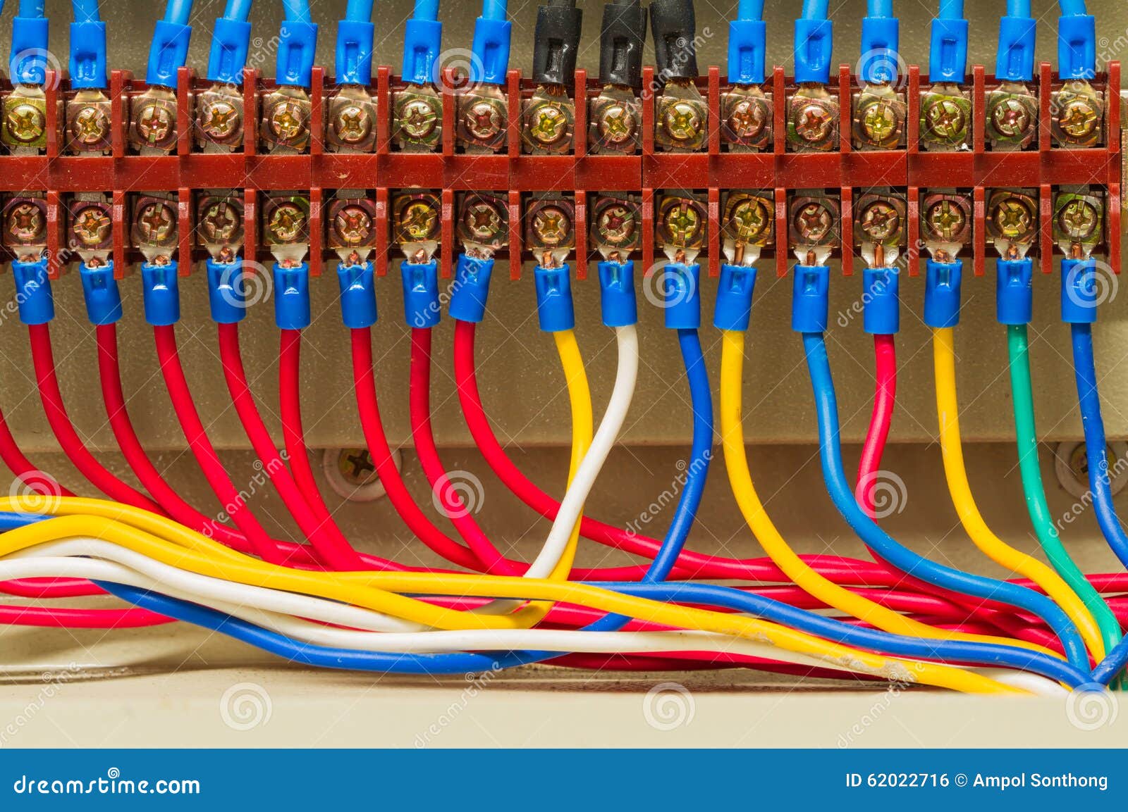 Front Side Showing Colorful Electrical Wiring Closeup Stock Photo ...