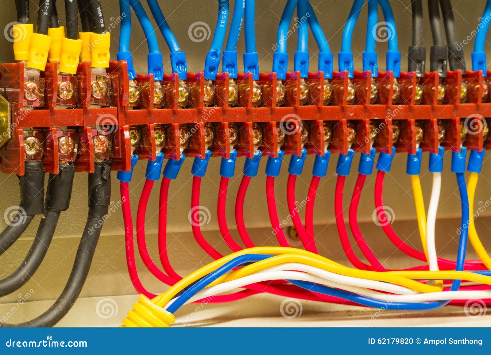 Front Side Showing Colorful Electrical Wiring Closeup Stock Photo ...