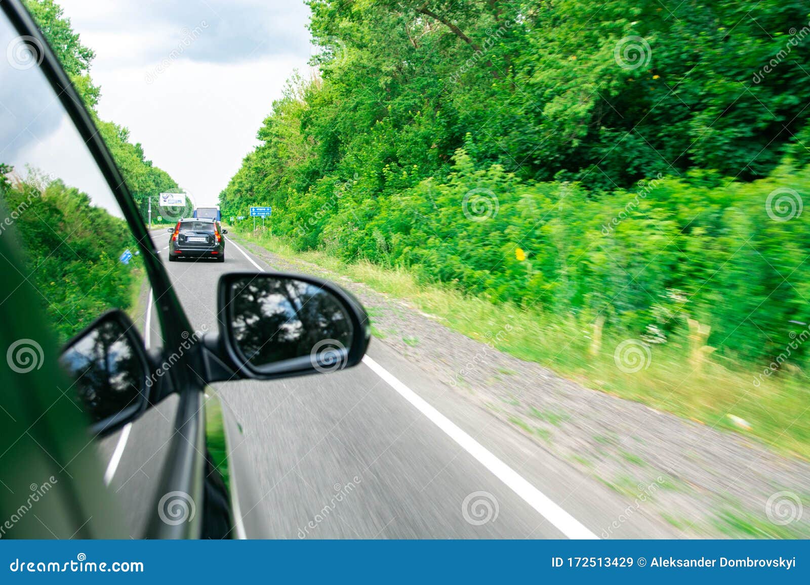Front Side View of Black Car in Turn Stock Image - Image of performance ...