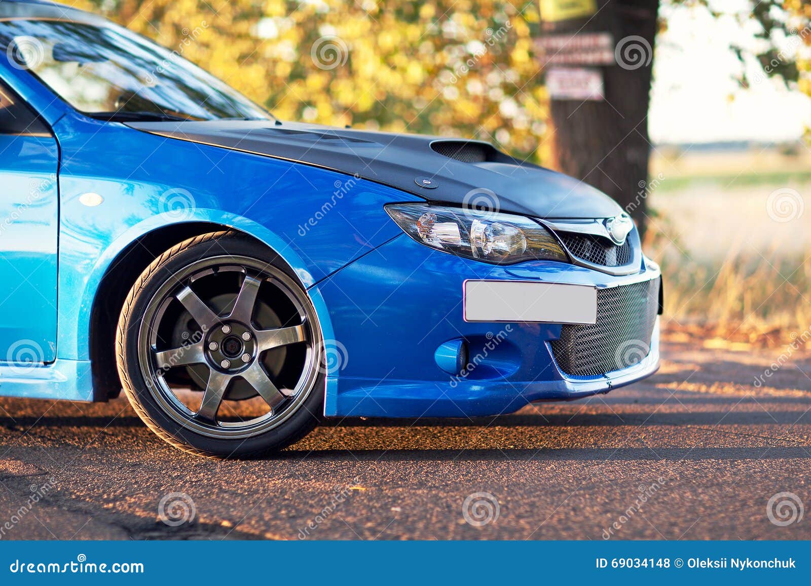 Front Side View Of Blue Sport Car Stock Photography | CartoonDealer.com ...