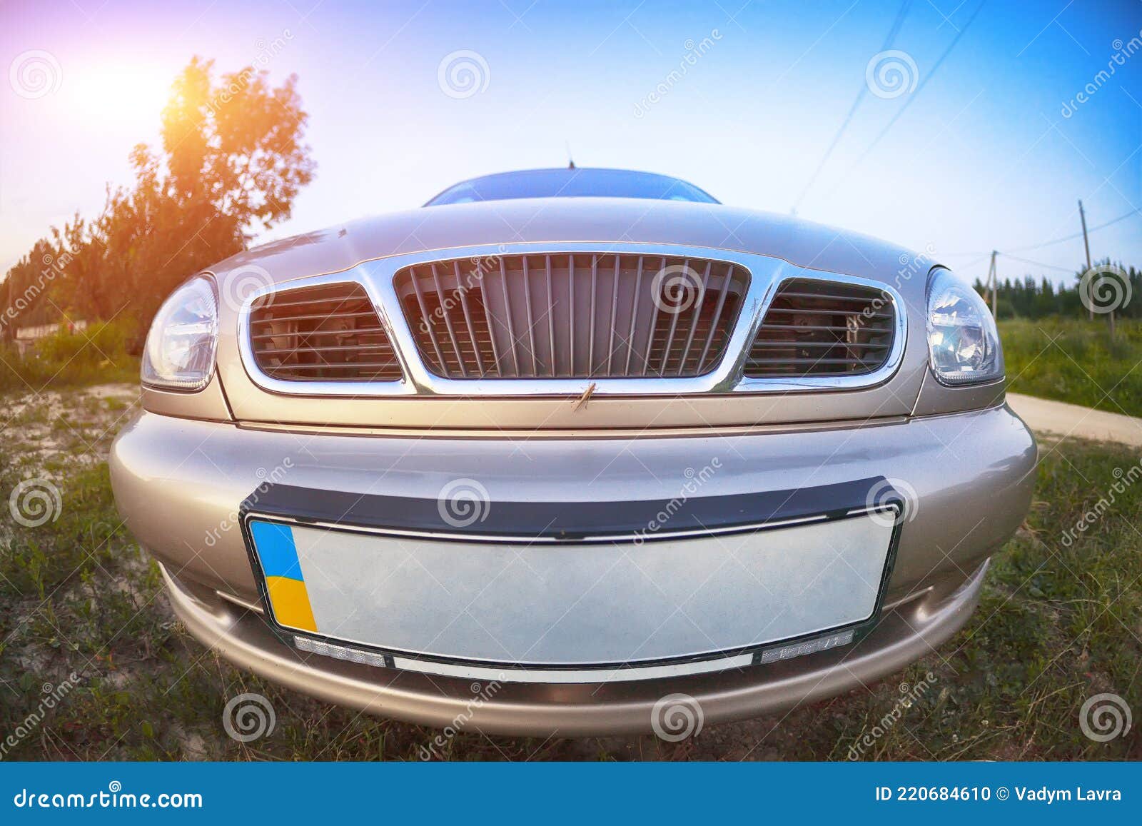 Front-side View of a Car on Nature Background Stock Photo - Image of ...