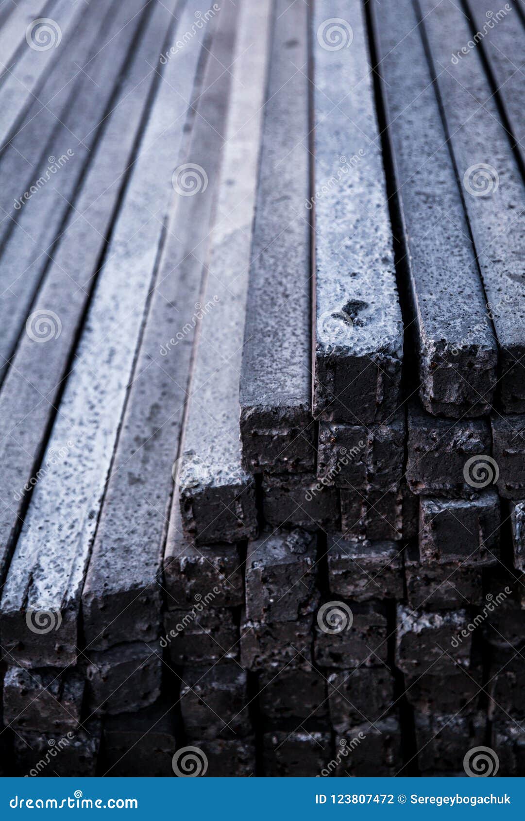 Front and Side View of Concrete Pole Pile Stock Photo - Image of ...