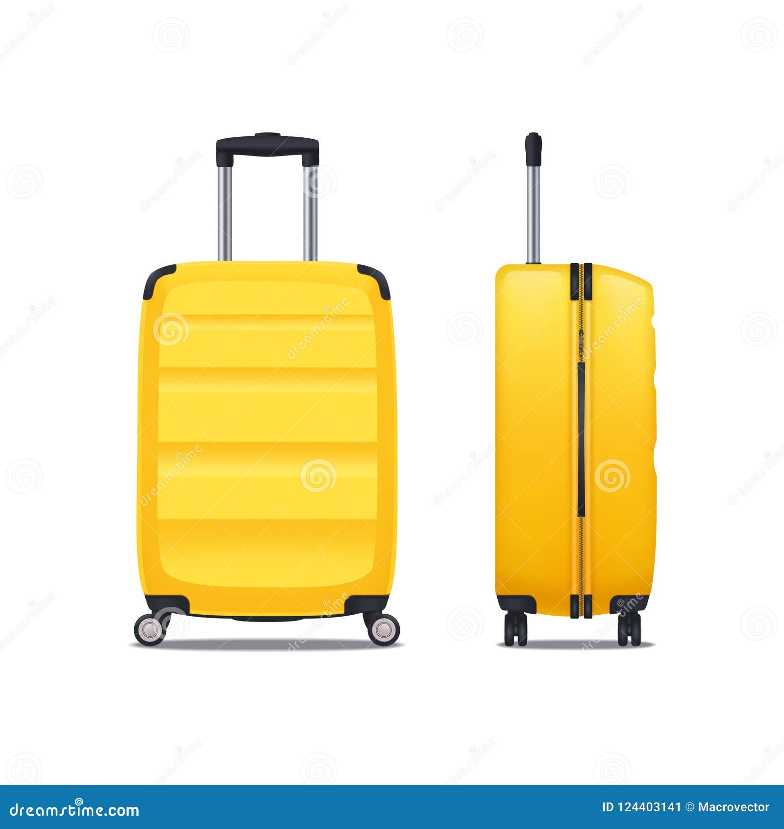 Modern Yellow Plastic Suitcase Stock Vector - Illustration of element ...