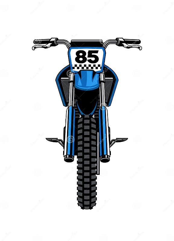 Front Side View of Motocross Stock Vector - Illustration of motocross ...