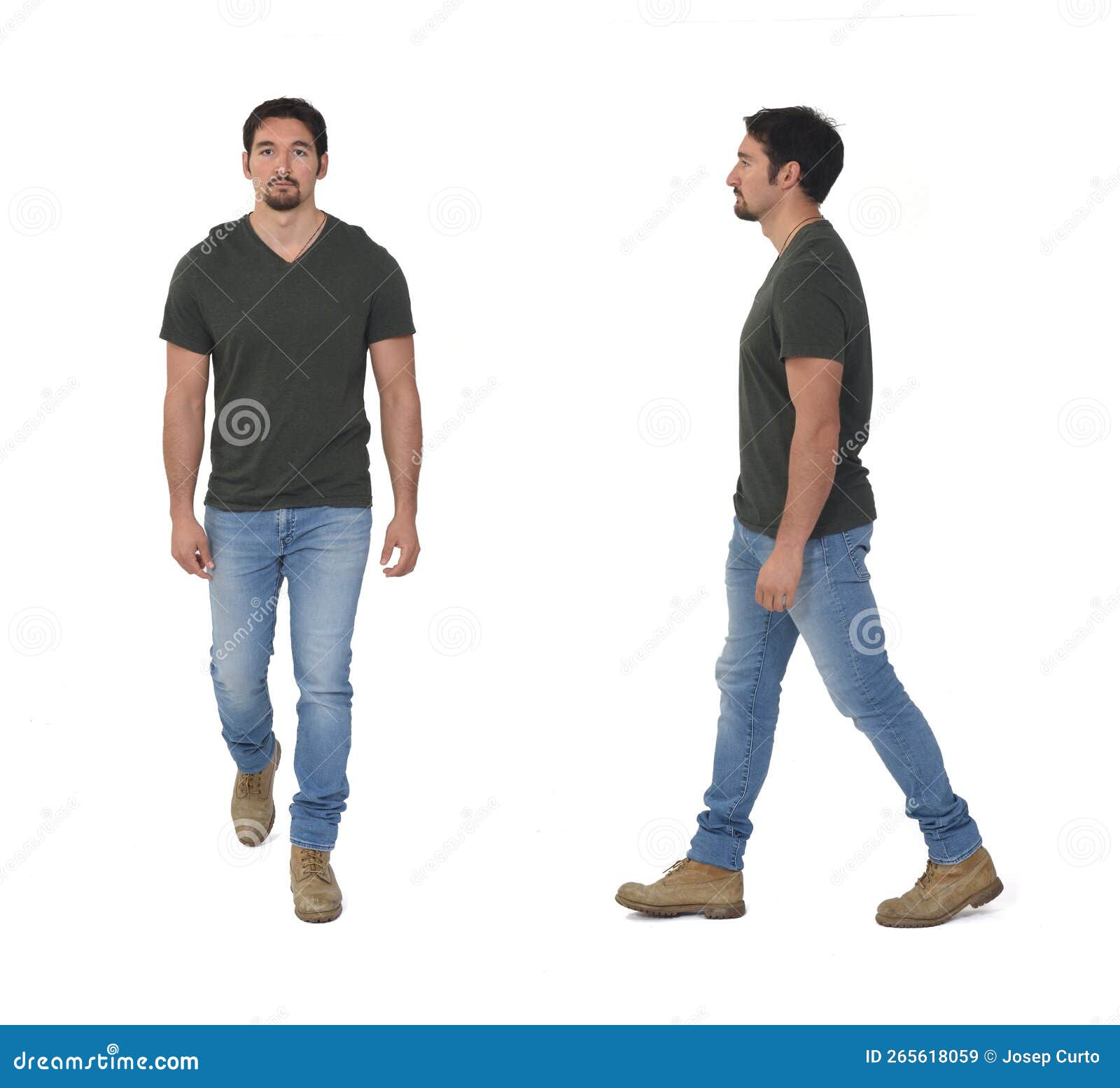 Front and Side View of Same Man Walking Stock Image - Image of model ...