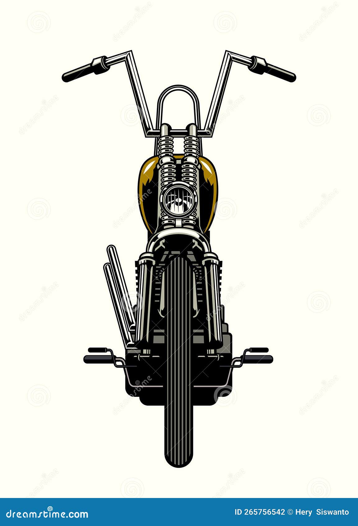 Vintage Chopper Motorcycle Side View Template Vector Illustration ...