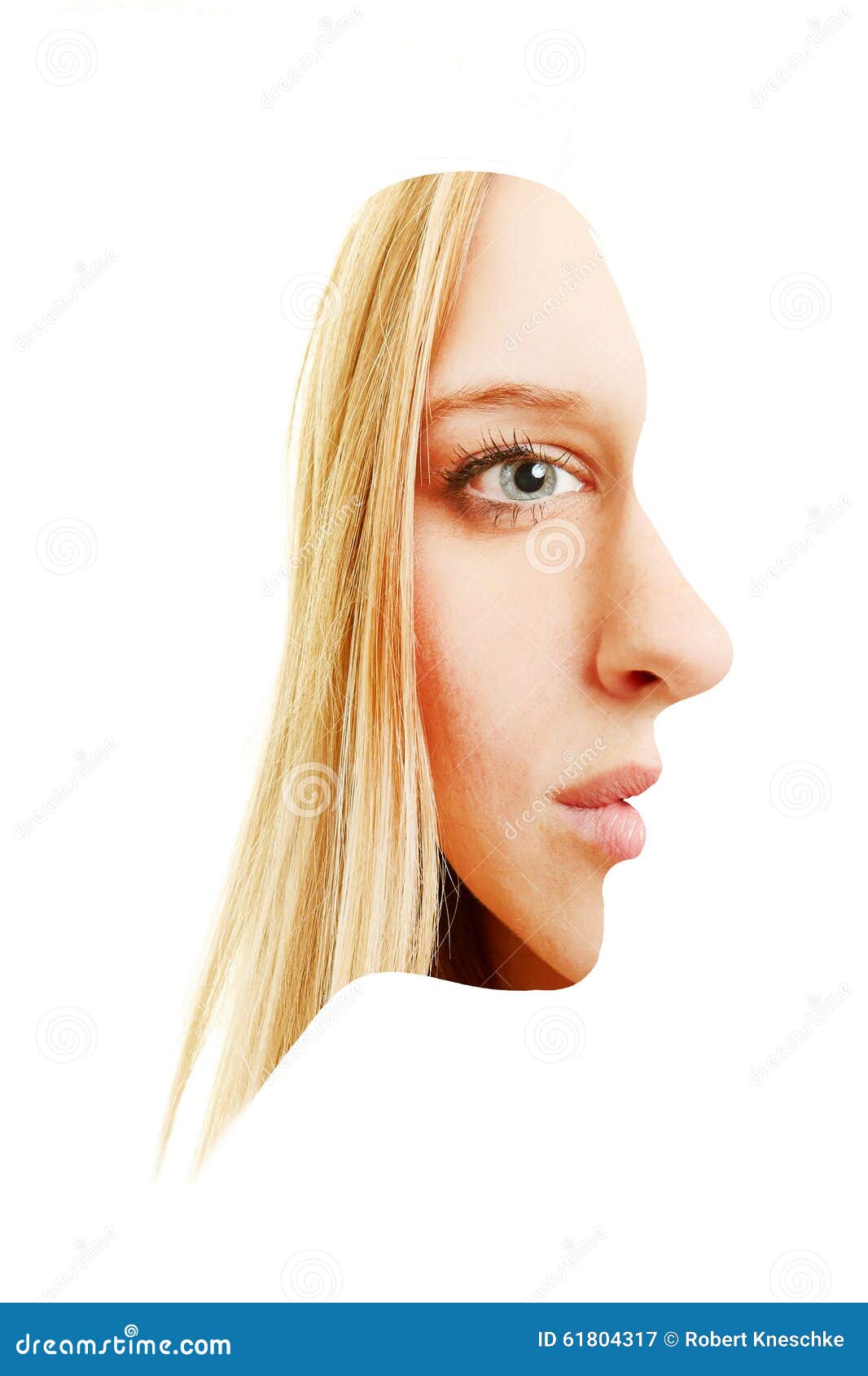 Front and Side View of Young Blonde Woman Stock Image - Image of people ...