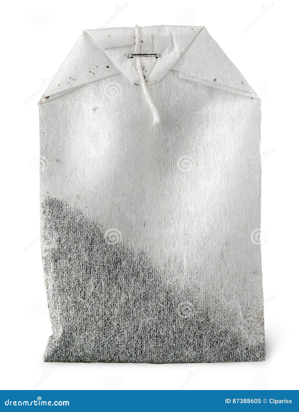 In Front Single Tea Bag with Thread Stock Image - Image of blank, green ...