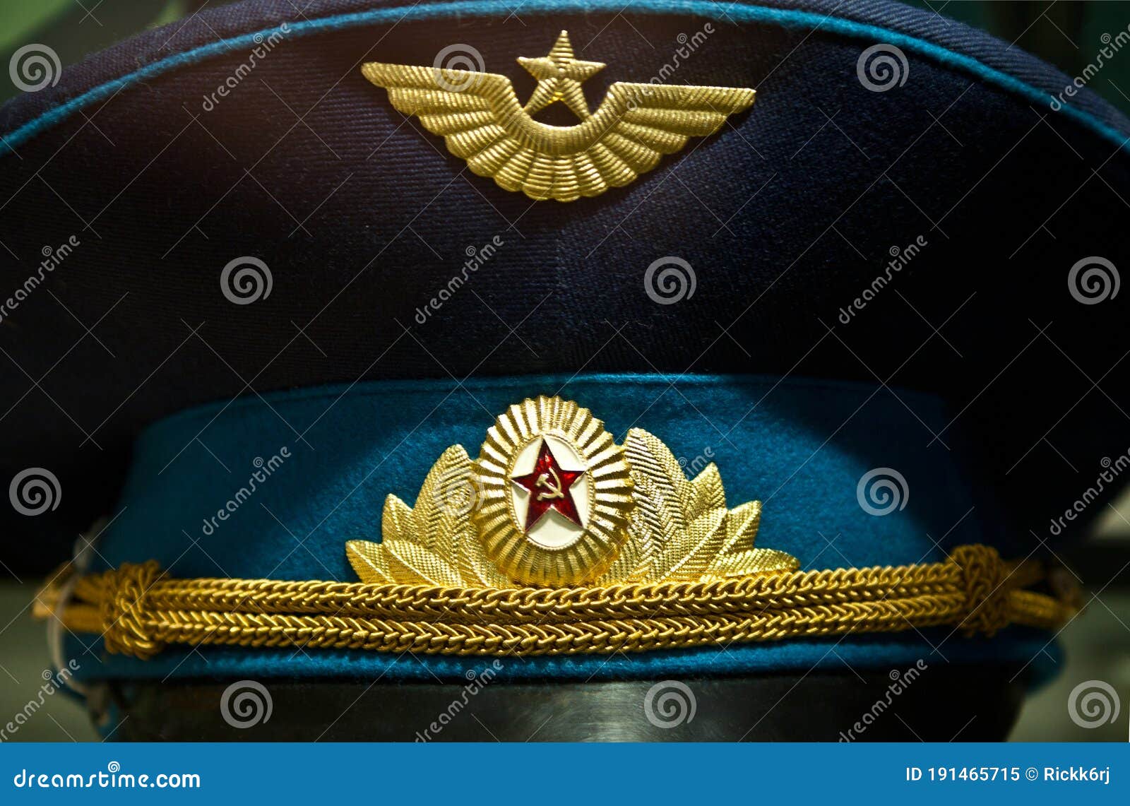 The Front of a Soviet Era Military Cap Stock Image - Image of piloting ...