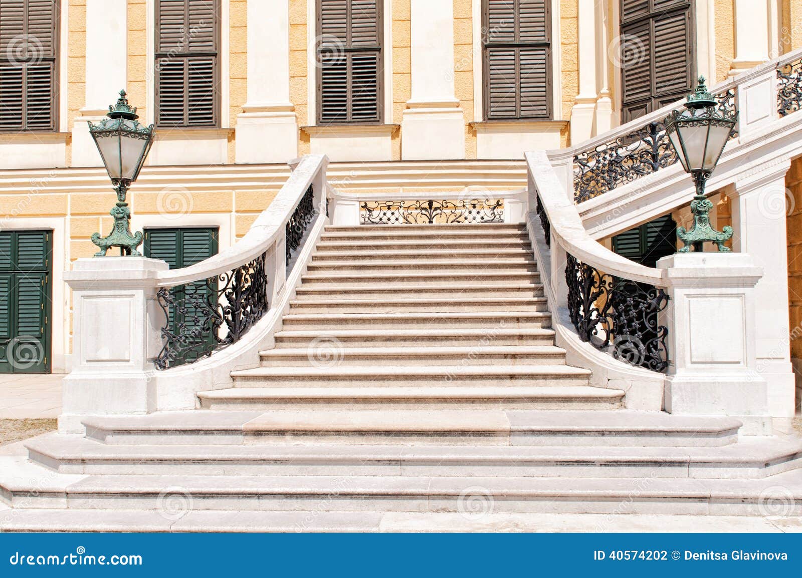 The Front Staircase of Schonbrunn Palace in Vienna Editorial ...