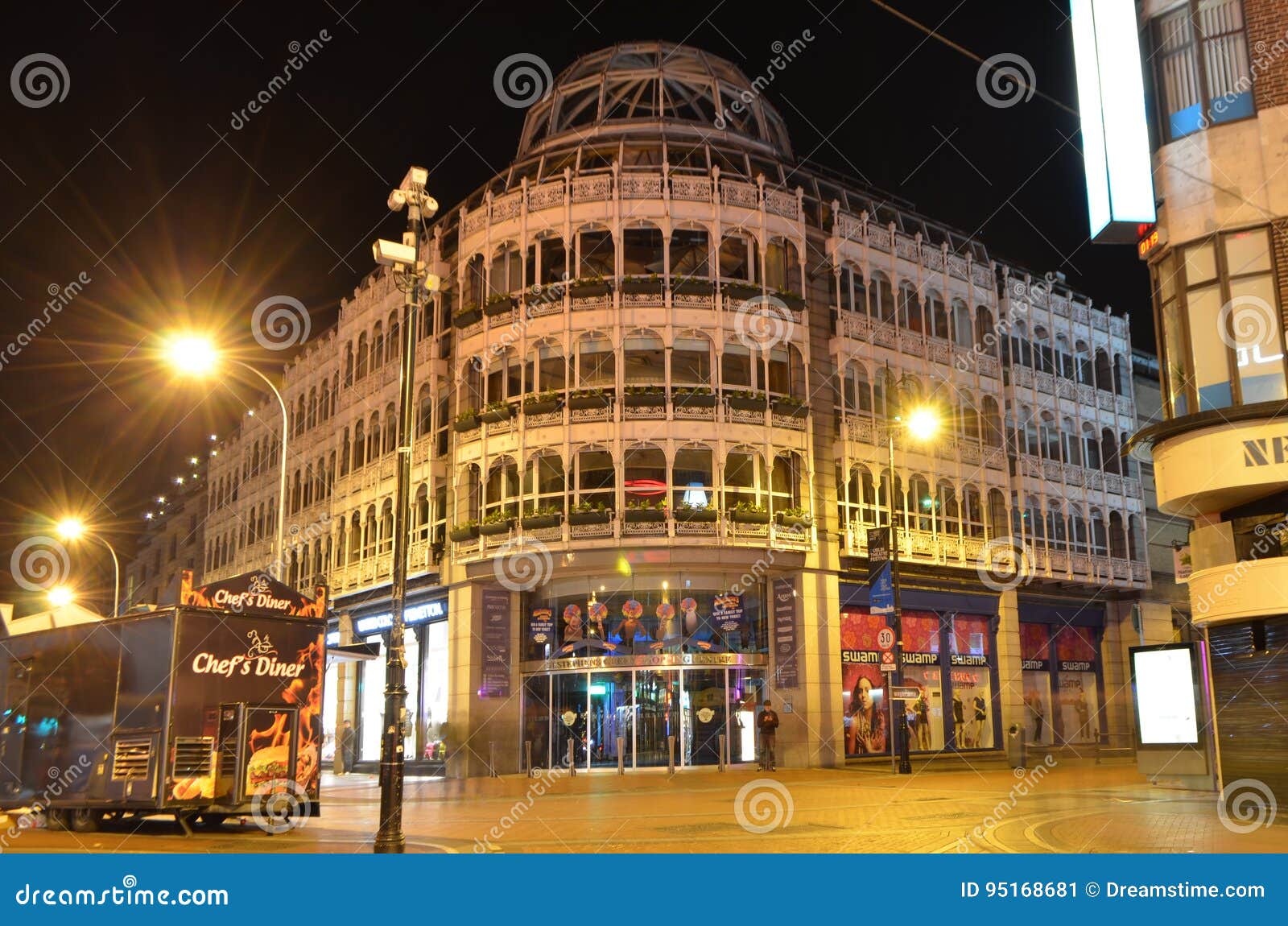 Front of Stephens Green Shopping Centre at Night in Dublin, Ireland ...