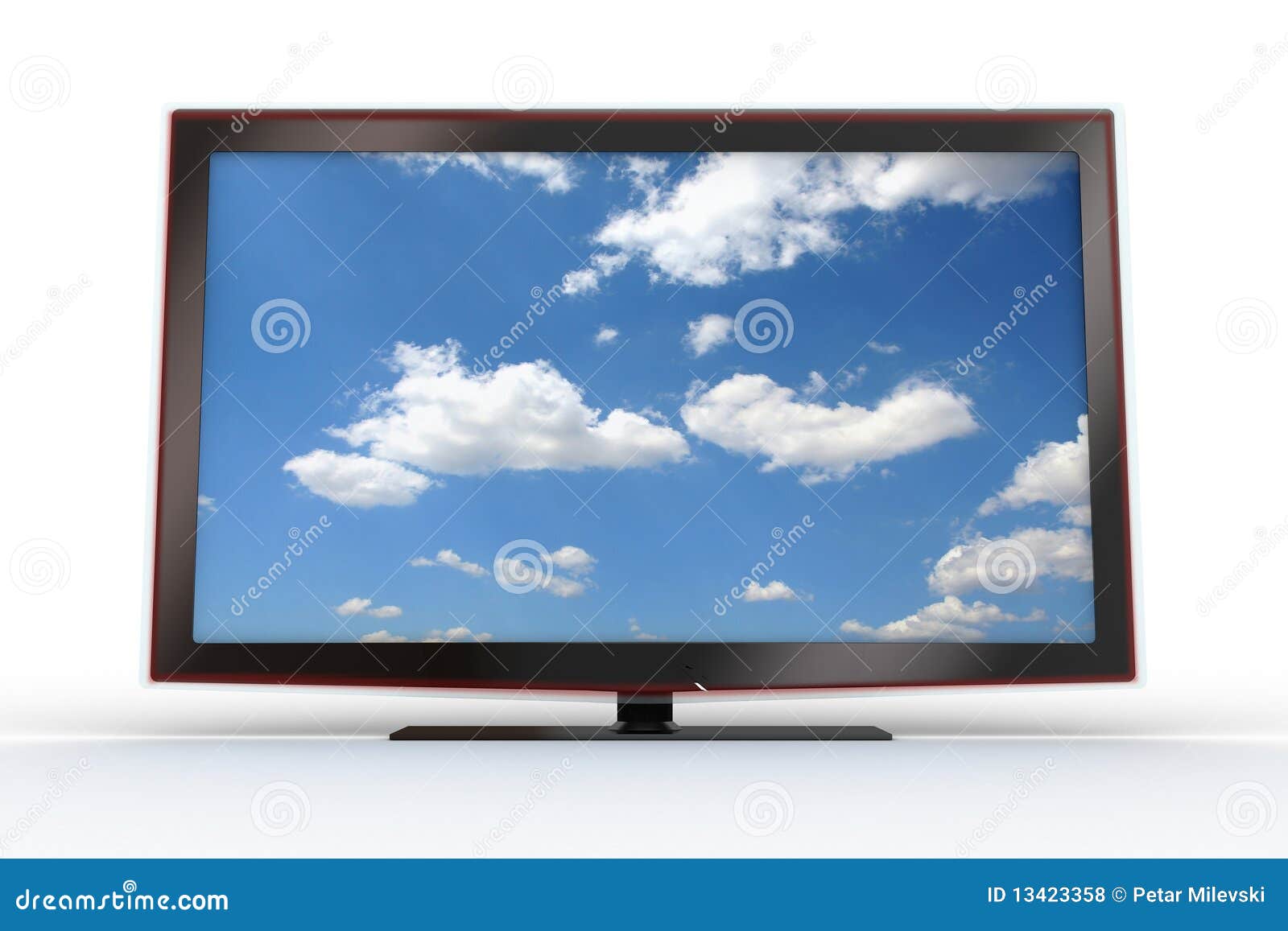 Front of a stylish LCD TV stock photo. Image of home - 13423358