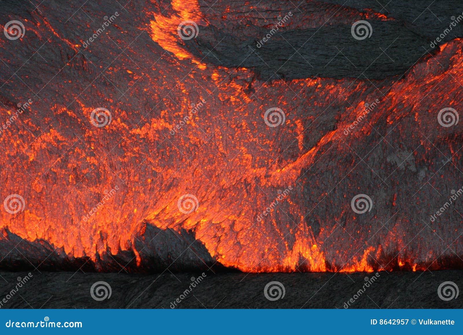 Front of a Surface Lava Flow in Th Lava Lake Stock Image - Image of ...