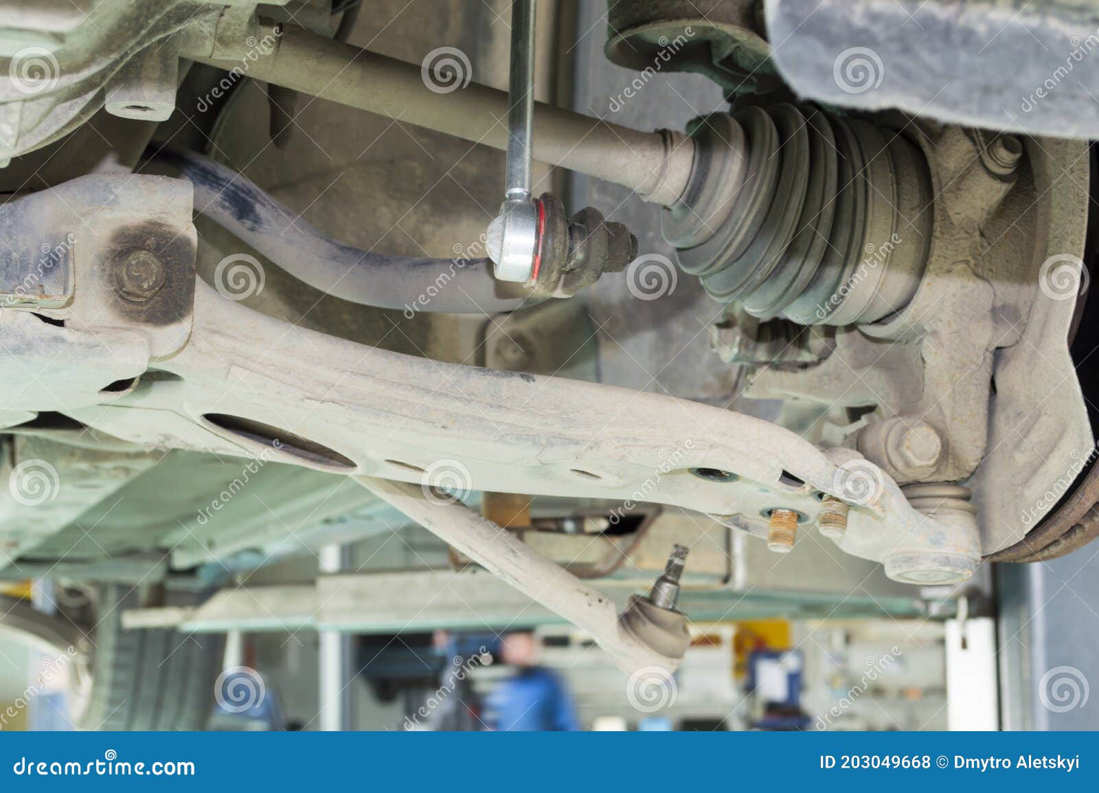 Front Suspension of the Car. Bottom-front View Stock Photo - Image of ...