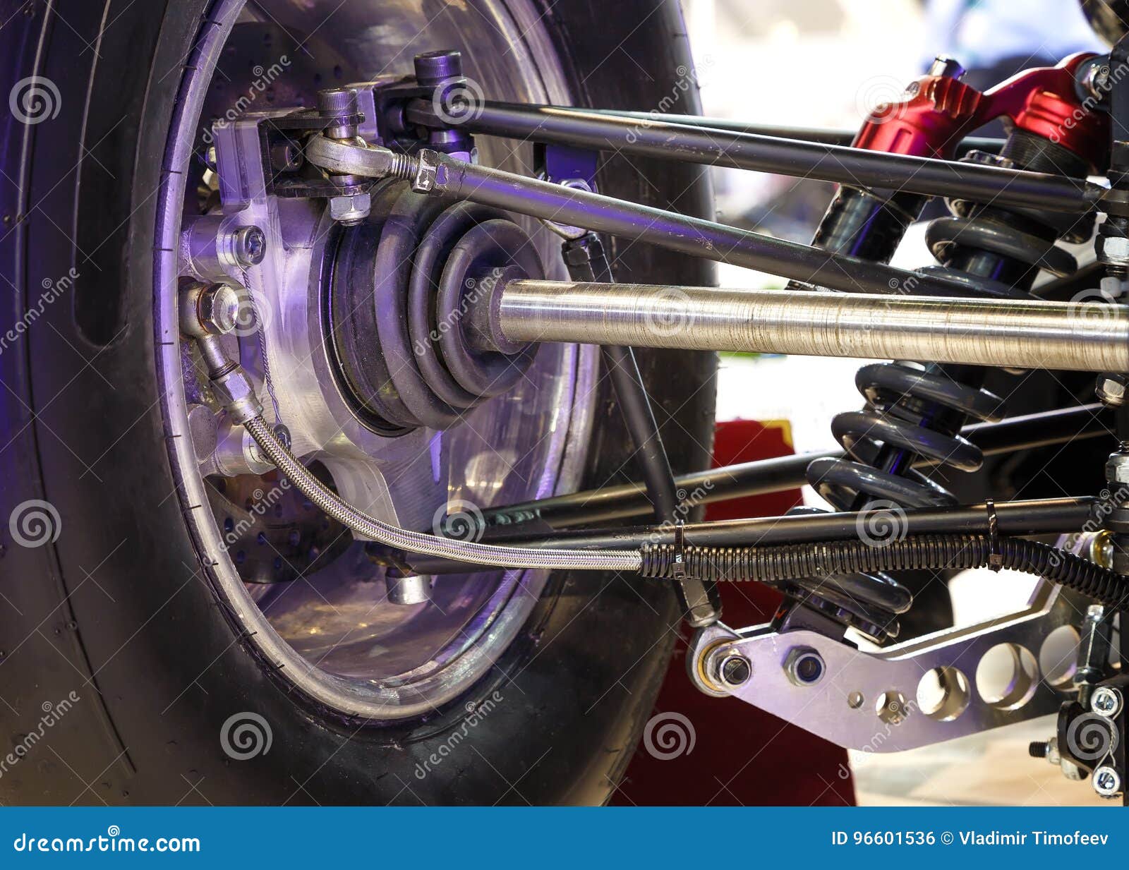 Front suspension of car stock photo. Image of drive, service - 96601536