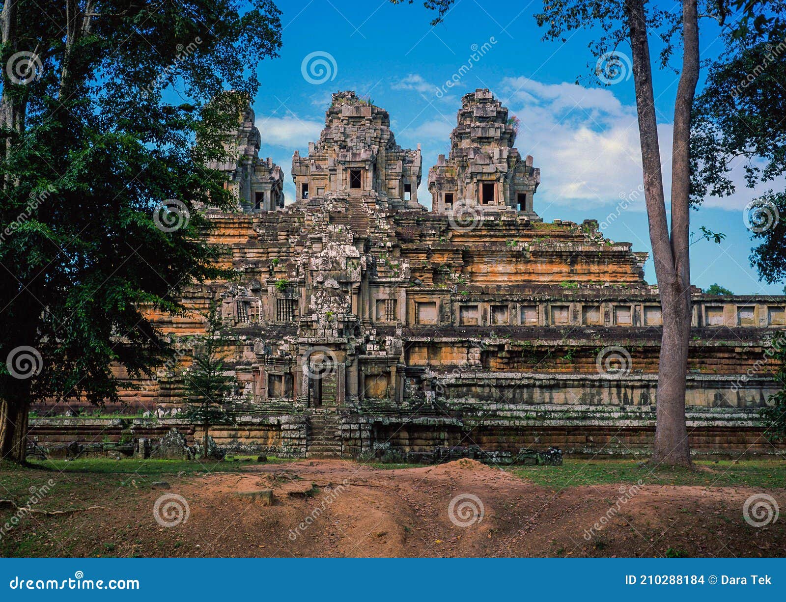 Takeo Temple front stock photo. Image of reap, lost - 210288184