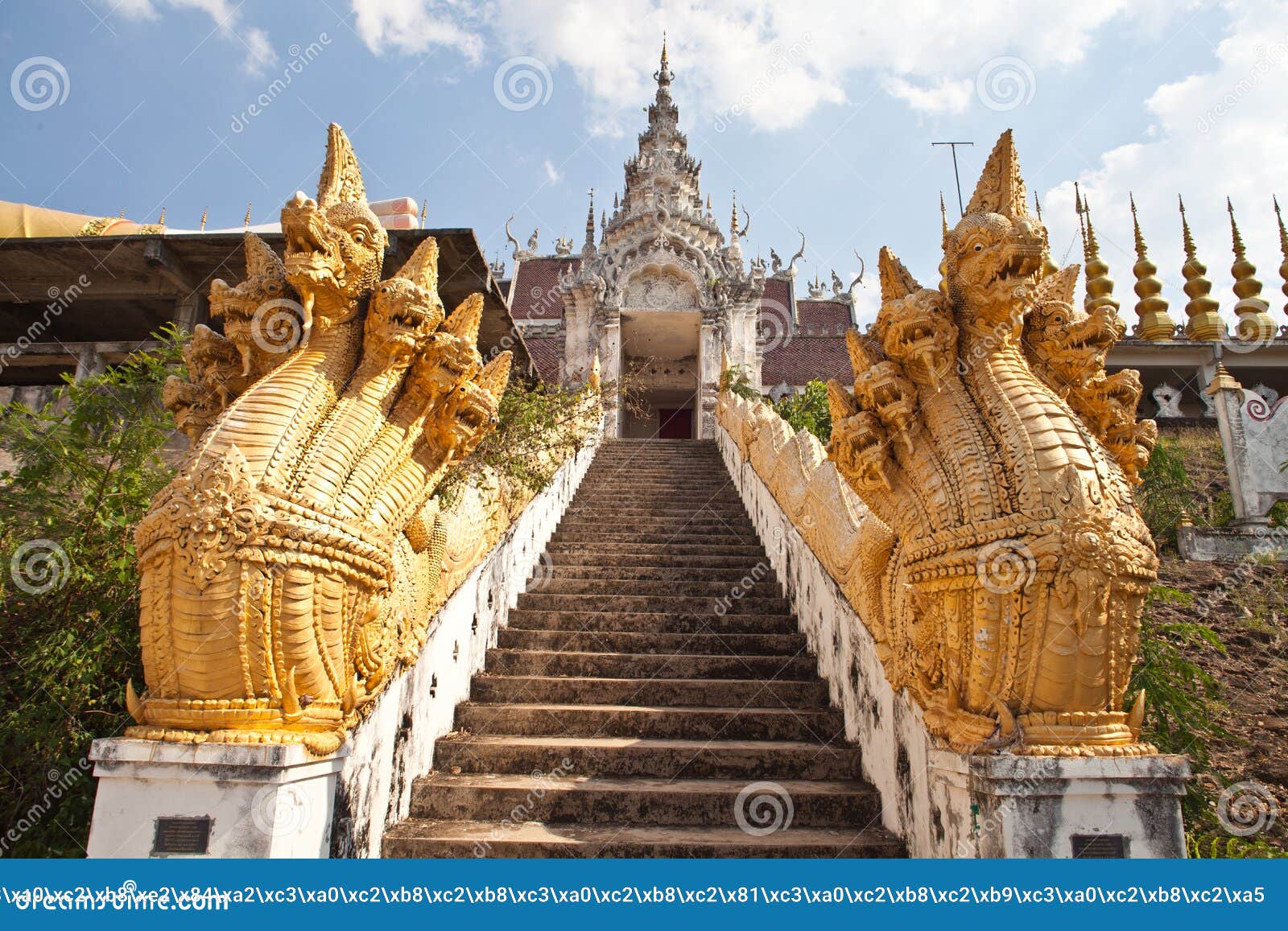 Front of Thai Tample with Blue Sky Stock Image - Image of buddhism ...