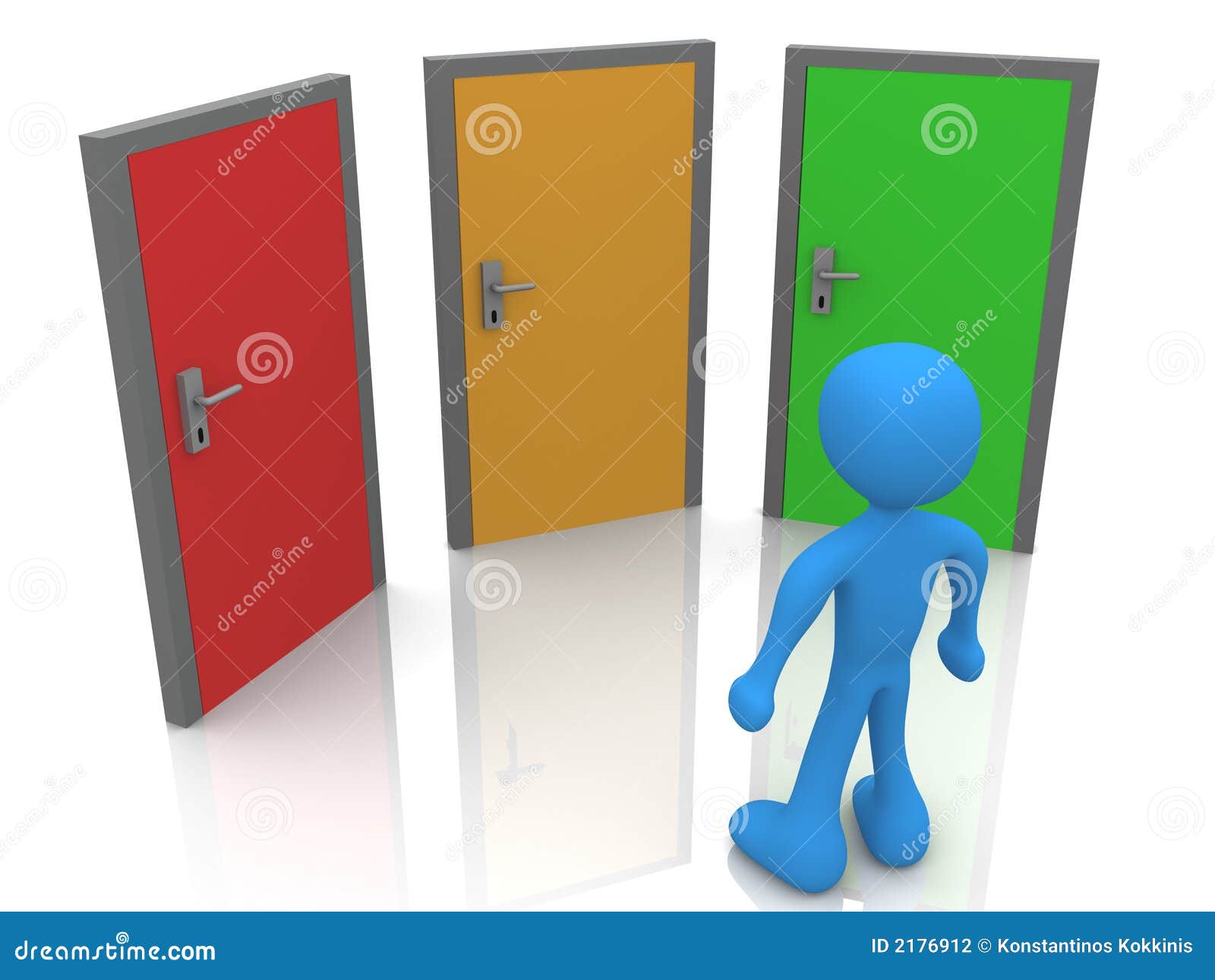 In Front of Three Doors stock illustration. Illustration of path - 2176912