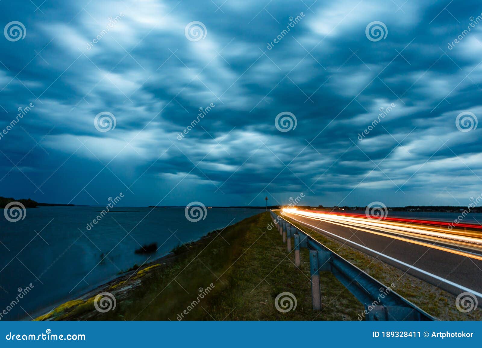 The Front of the Thunderstorm is Fast Approaching. a Strong Wind Drives ...