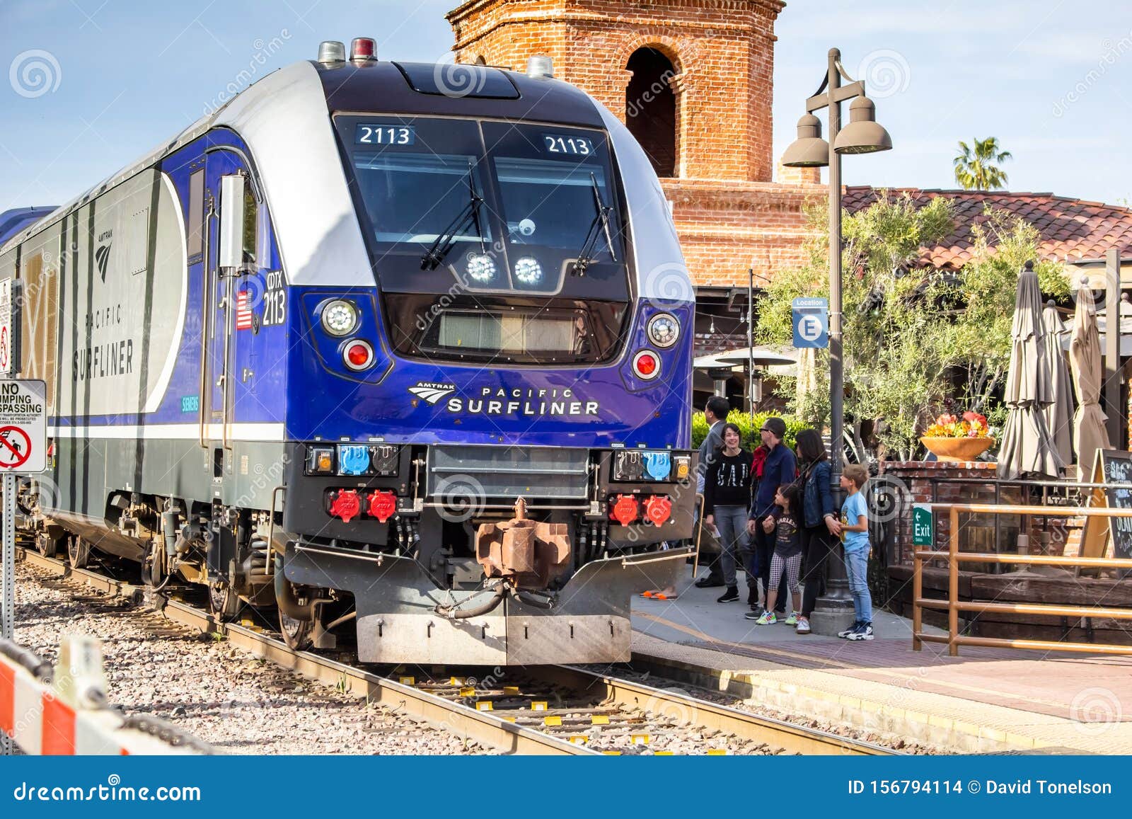 The Pacific Surfliner Train Enters The Station At Santa Barbara. The ...