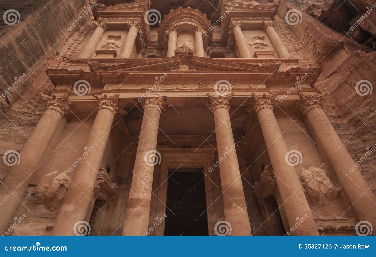 The Front of the Treasury Building in Petra Stock Photo - Image of ...