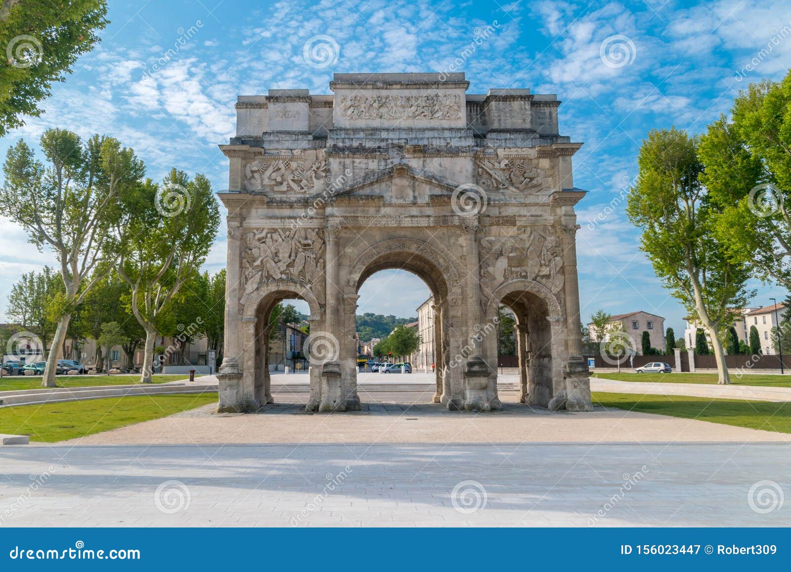 Front of Triumphal Arch of Orange Stock Image - Image of orange, famous ...