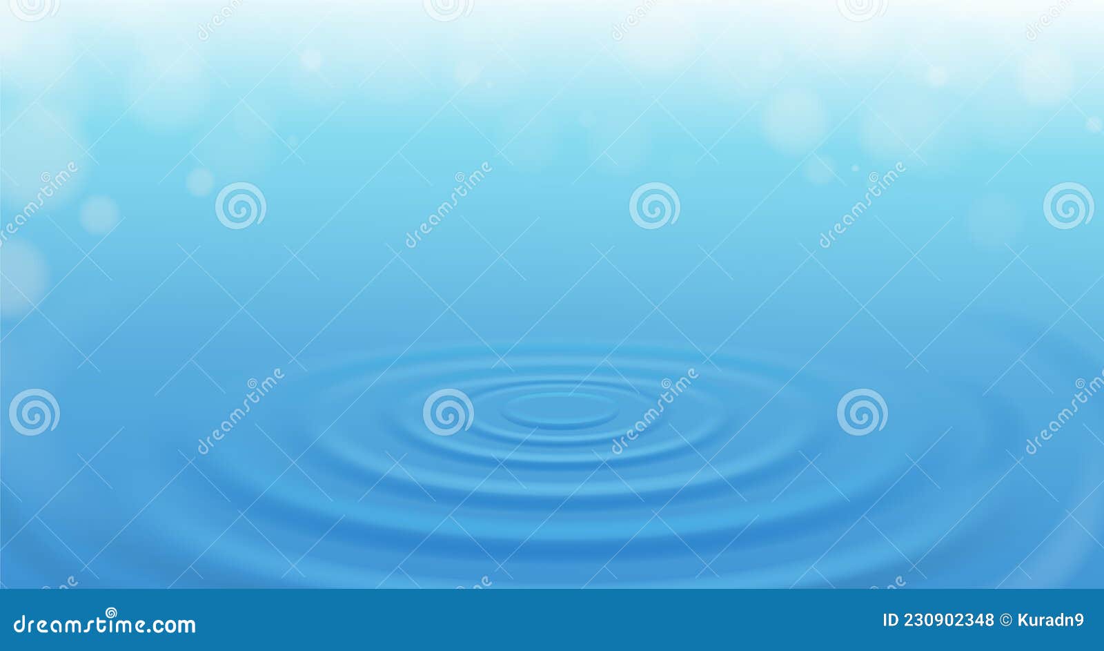 Front Up View Angle of Water Ripple from Rain Drop on Blue Paddle ...
