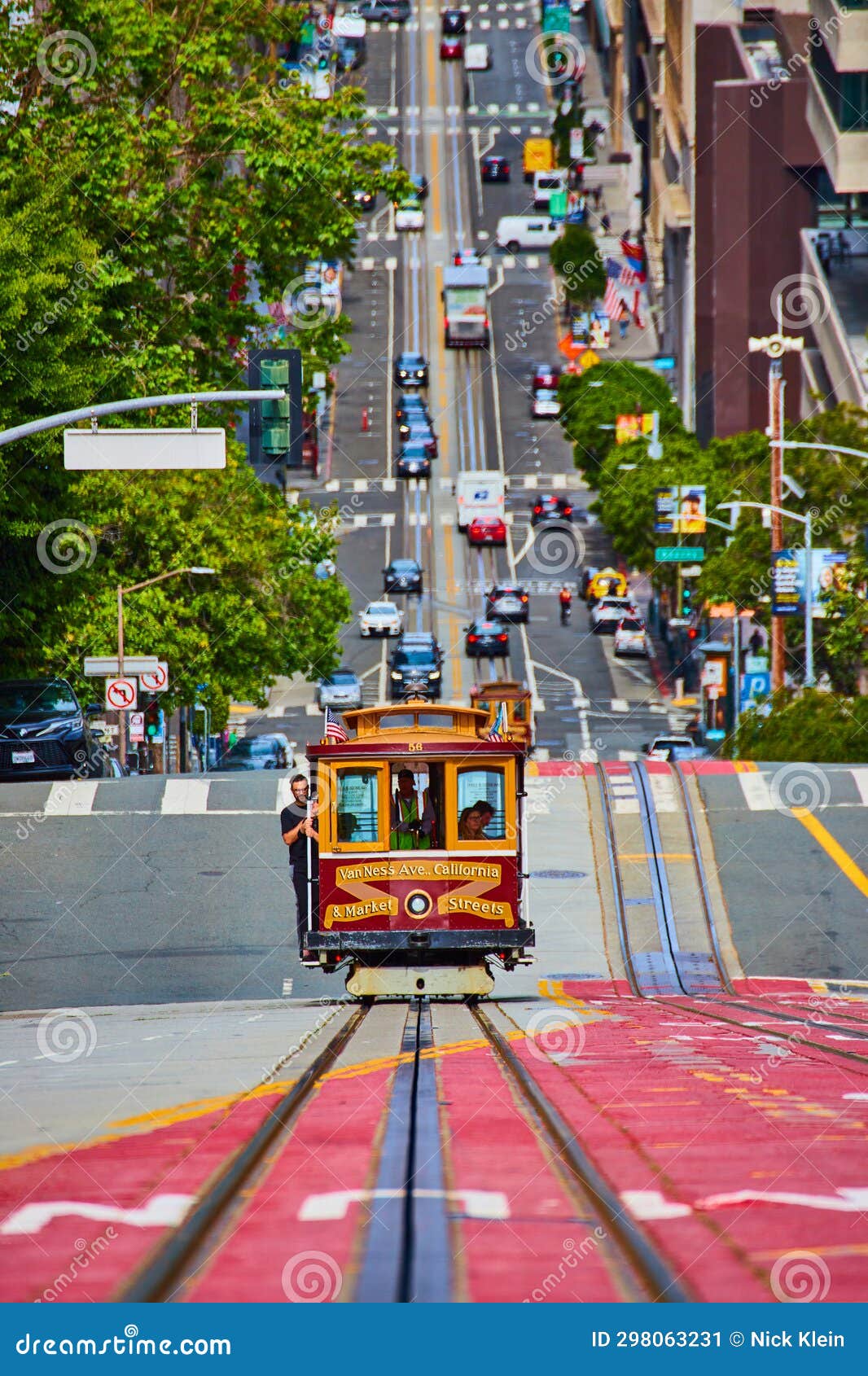 Front of Van Ness Avenue Trolley Going Uphill, San Francisco, CA Editorial Photo - Image of ...