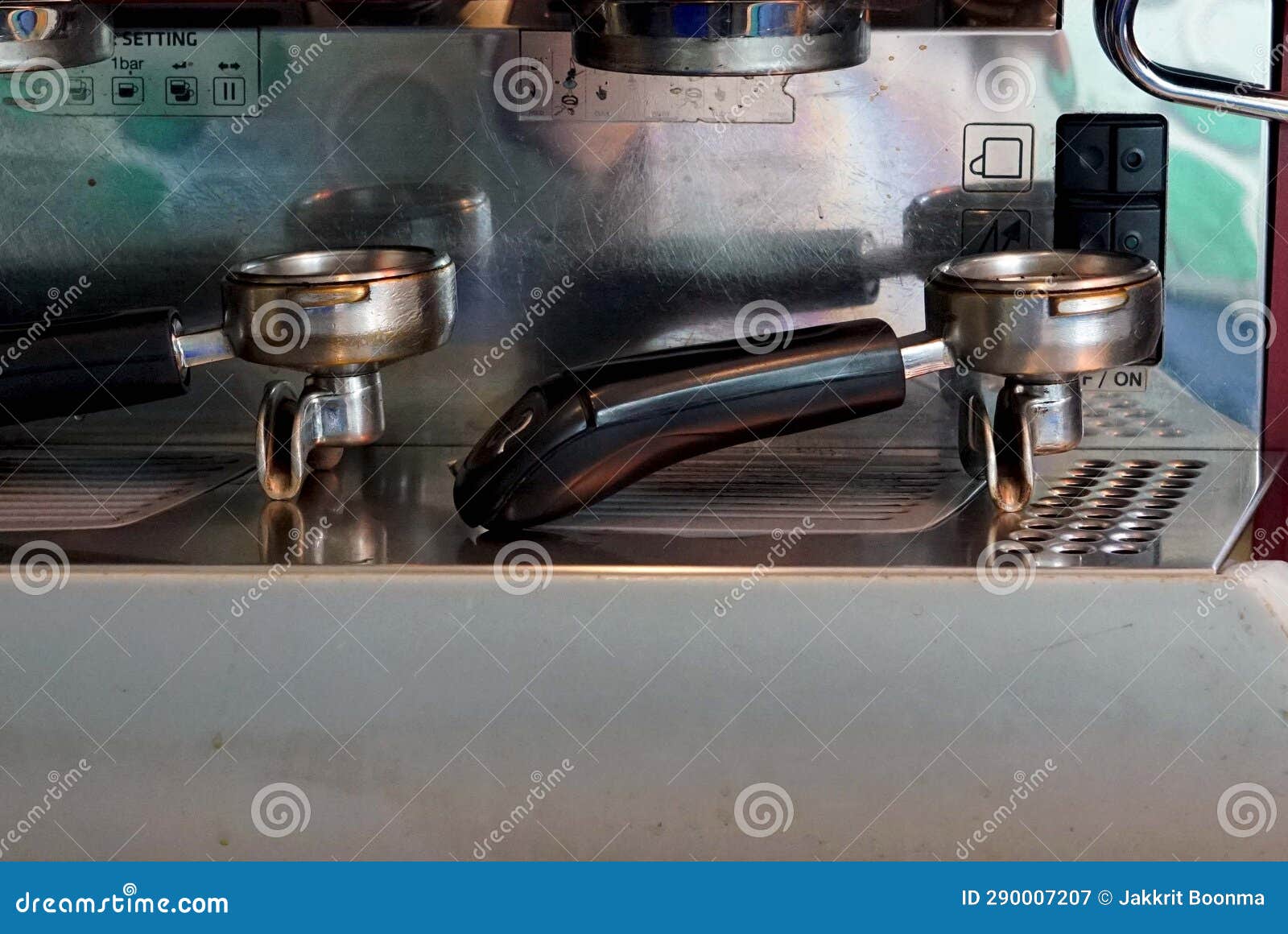 A Front Veiw of a Tools Handle with a Ground Coffee for Preparing ...