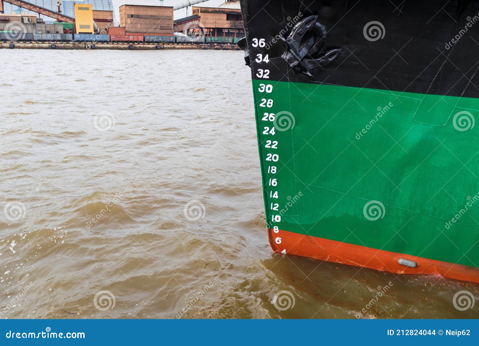 Front of Vessel with Draft Mark Stock Photo - Image of shipping, number ...