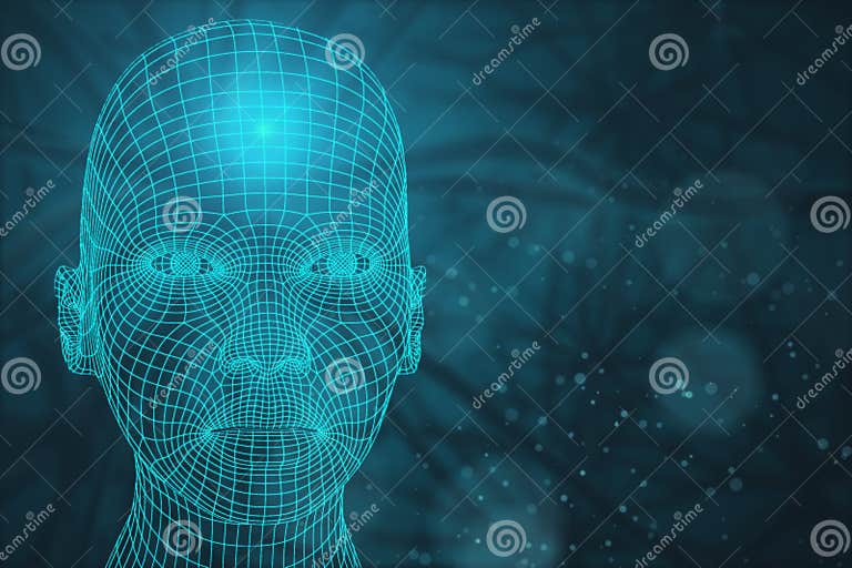 Cyborg concept stock illustration. Illustration of mesh - 101412236