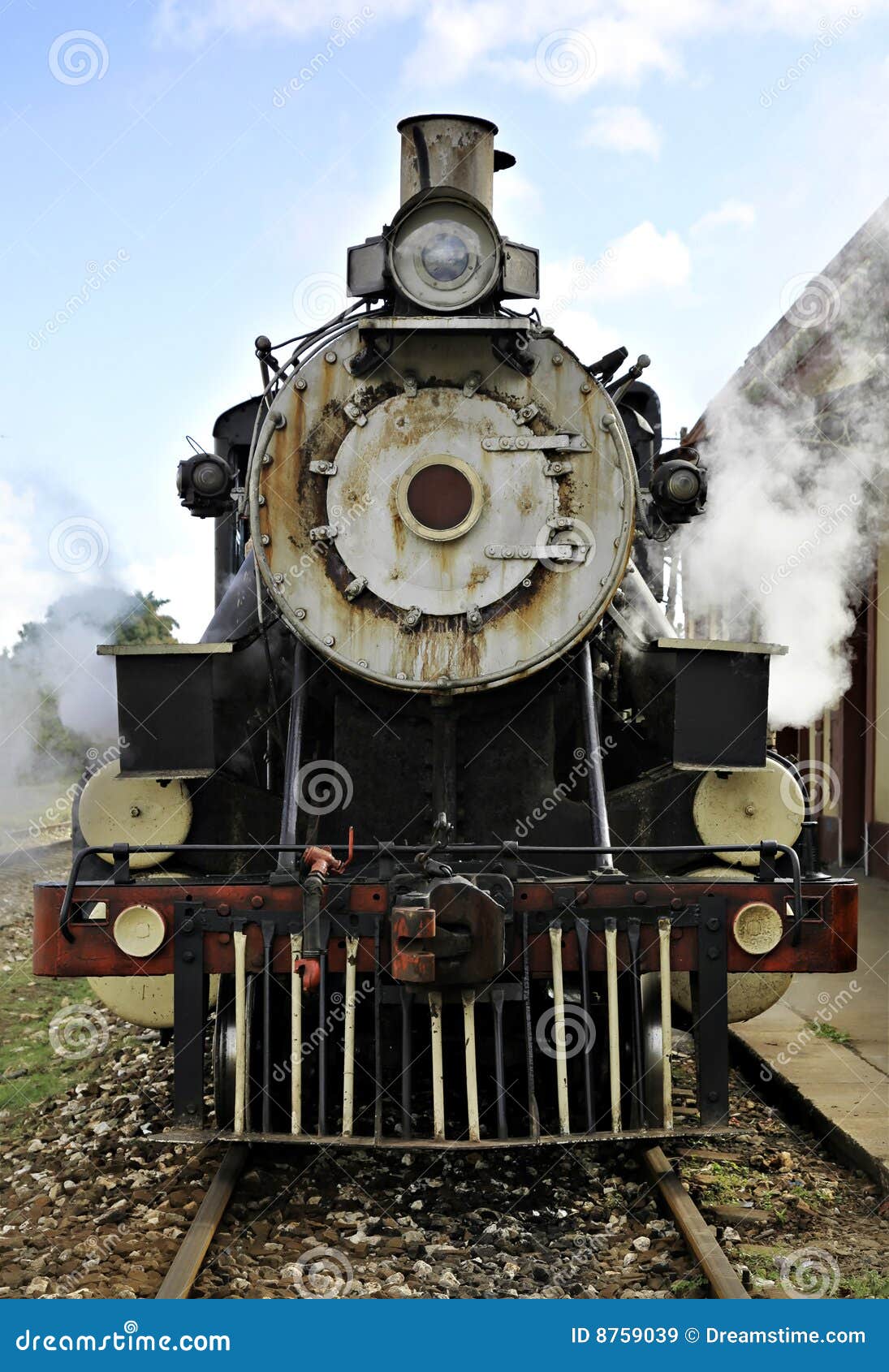 Front View of Active Steam Engine Locomotive Stock Image - Image of ...