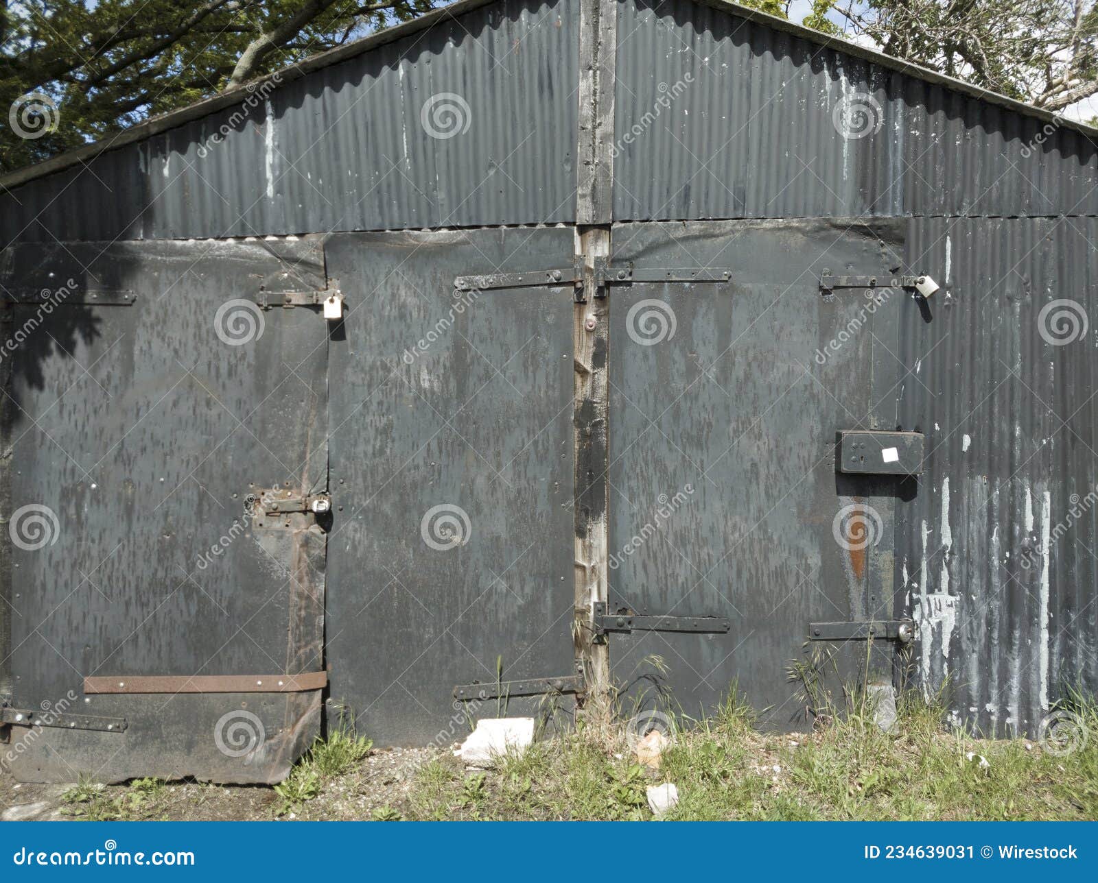 Front view of aged shed stock image. Image of front - 234639031