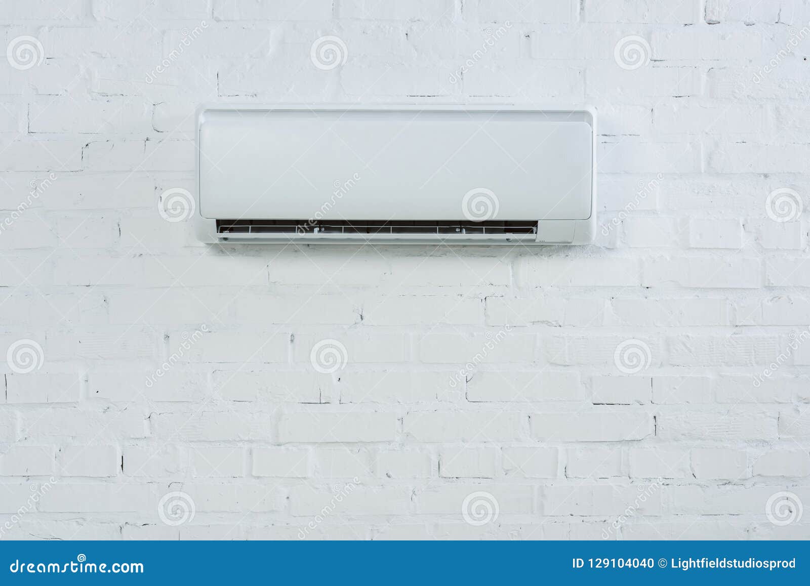 Front View of Air Conditioner Hanging on White Stock Photo - Image of ...