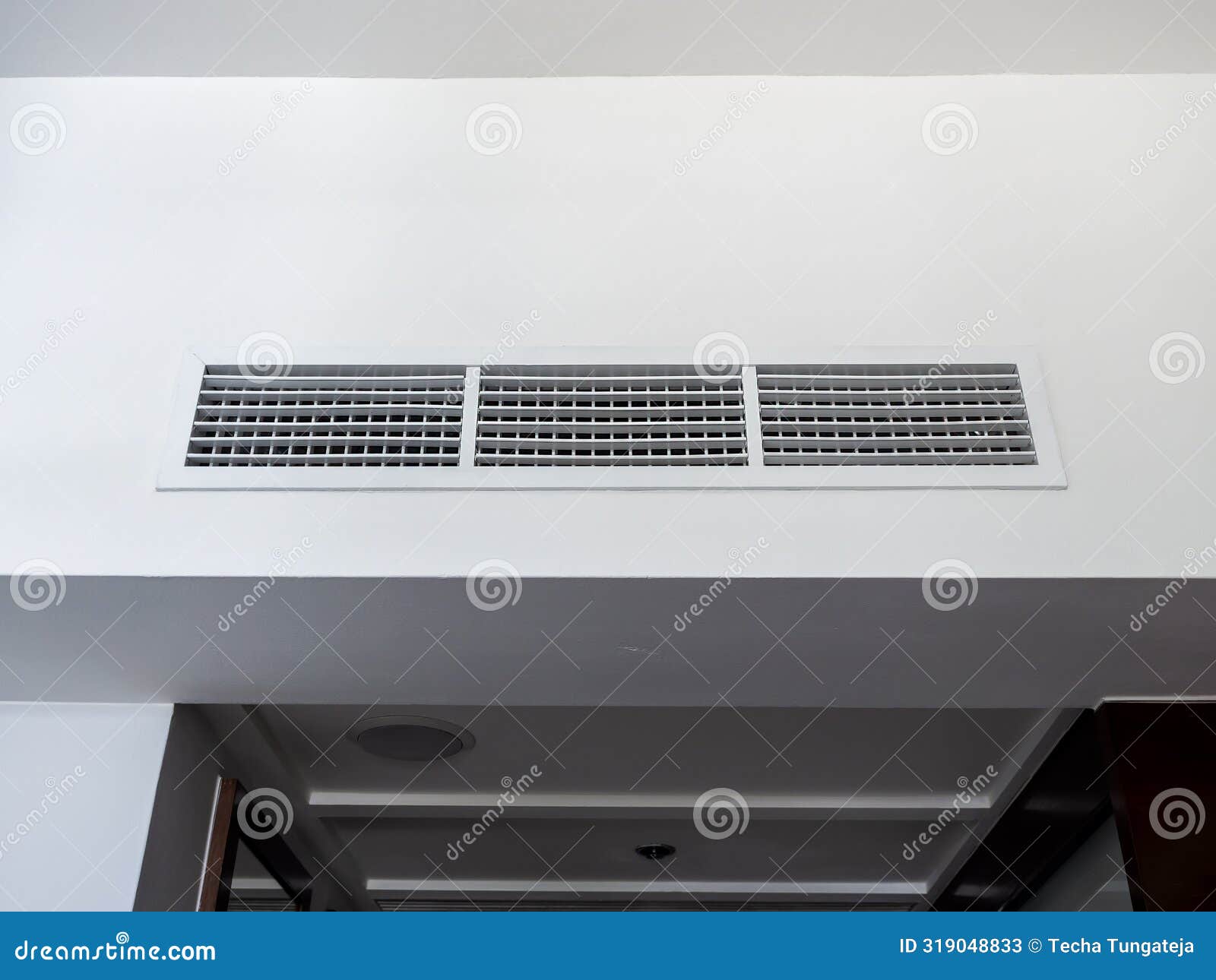 Front View of Air Conditioning Wall Mounted Ventilation System on ...