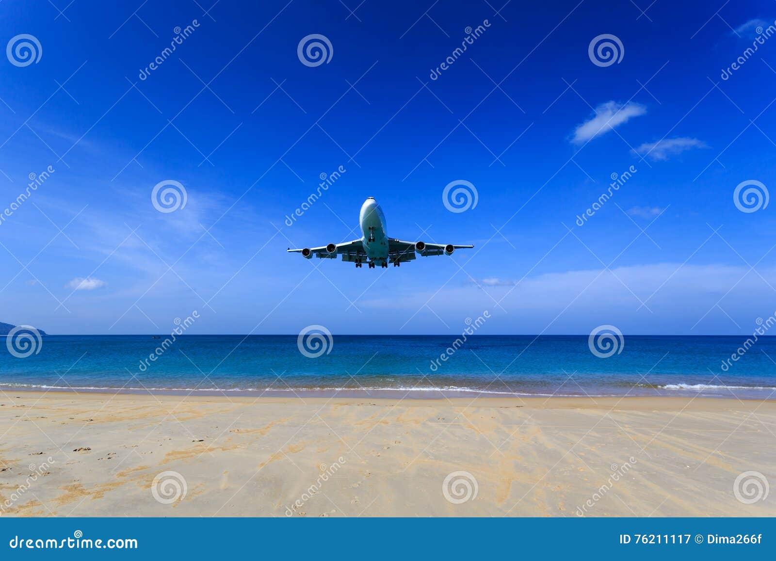 Front View of Airplane Landing Stock Image - Image of passenger, engine ...